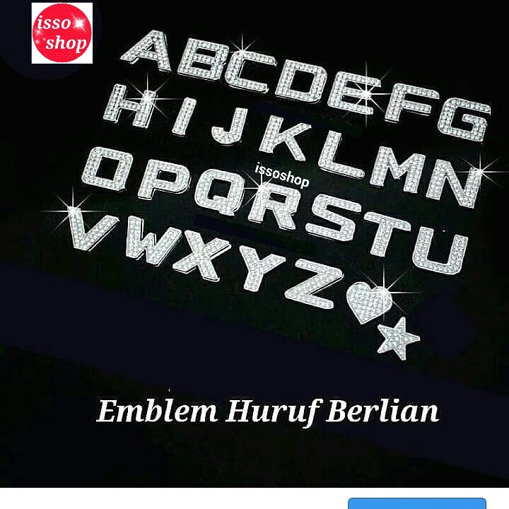 Jual Emblem Huruf Mobil Berlian Emblem Huruf & Angka / Emblem Huruf ...