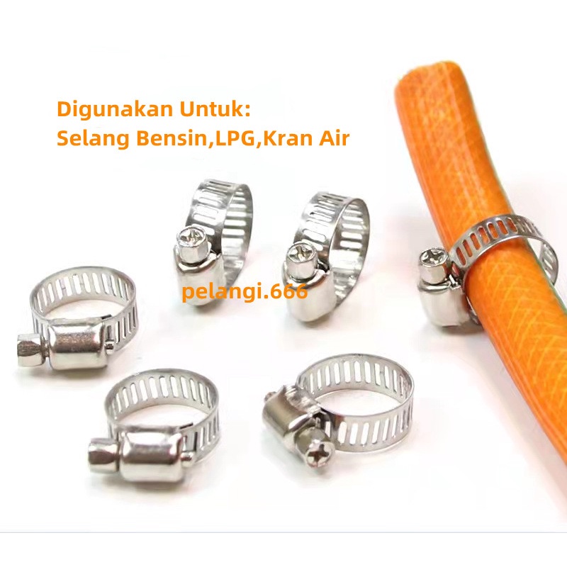 Jual Klem Selang Stainless /Hose Clamp 1/2", 5/8" , 3/4" , 7/8" (Tebal ...
