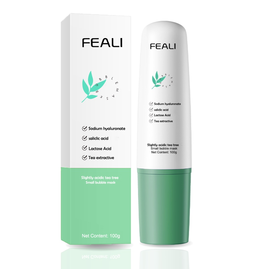 Jual [BPOM] FEALI Bubble Mask Slightly Acidic Tea Tree Small Masker ...