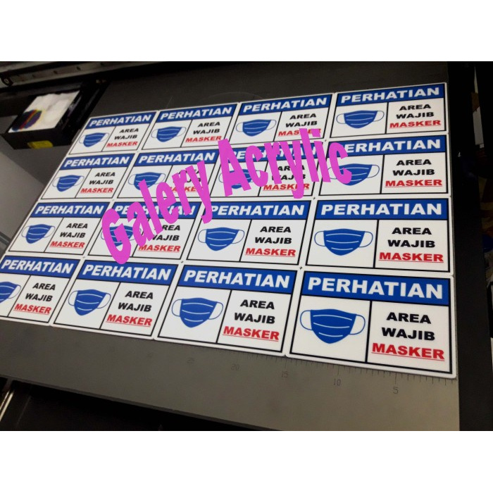 Jual Sign label akrilik rambu Protokol kesehatan wajib pakai masker ...