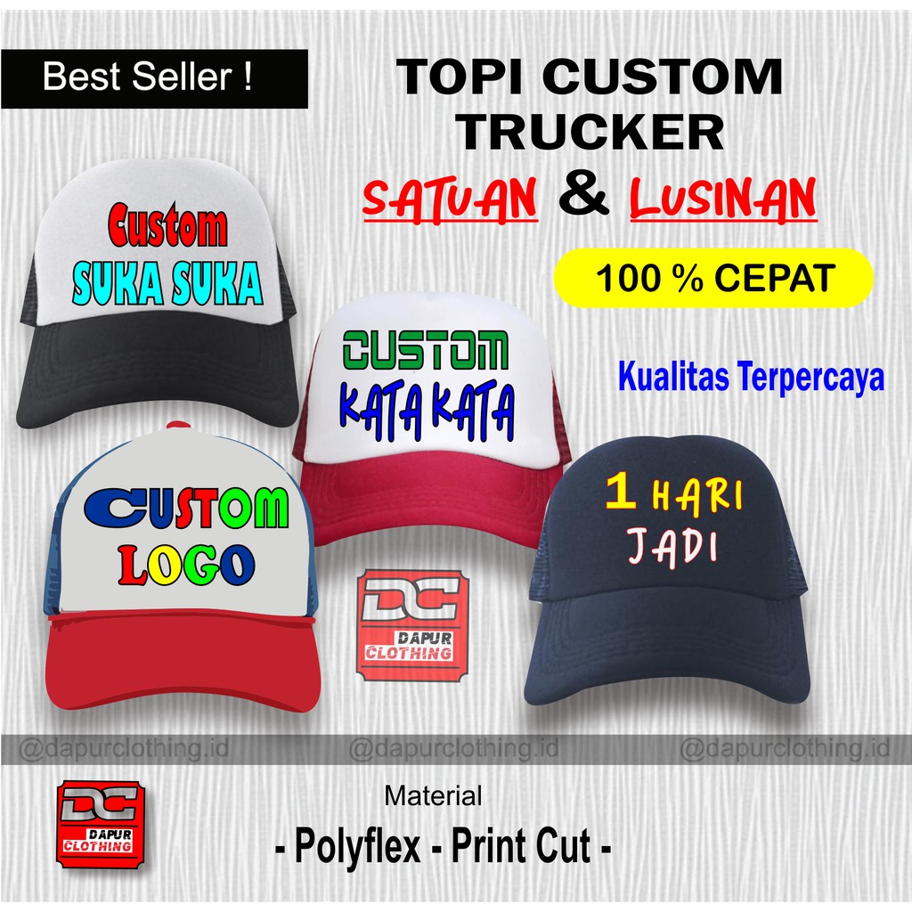 Jual TOPI CUSTOM TRUCKER + DESIGN SUKA SUKA TOPI JARING CUSTOM - 1 ...