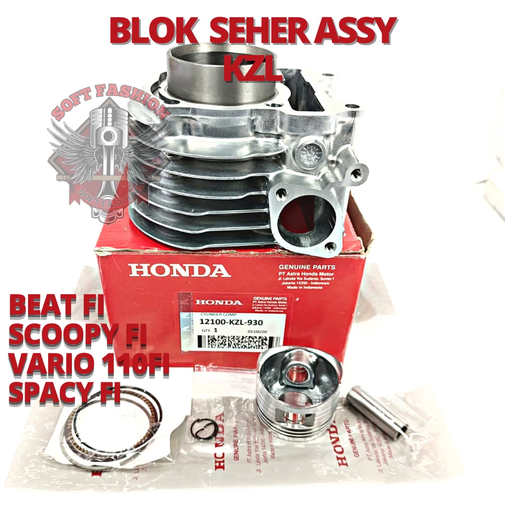 Jual BLOK SEHER PISTON KIT KZL HONDA BEAT FI,SCOOPY FI,SPACY FI,VARIO 110 FI KUALITAS ASLI ...