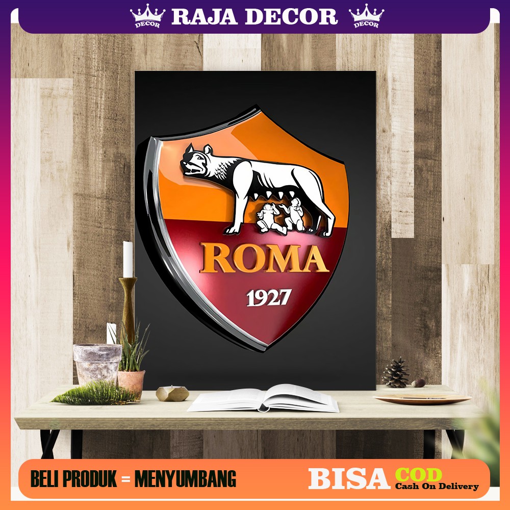Jual HIASAN DINDING LOGO AS ROMA 20X30 CM | Shopee Indonesia