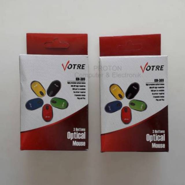 Jual Ready stok Wired Mouse USB Votre KM-309 3 buttons optical Mouse ...