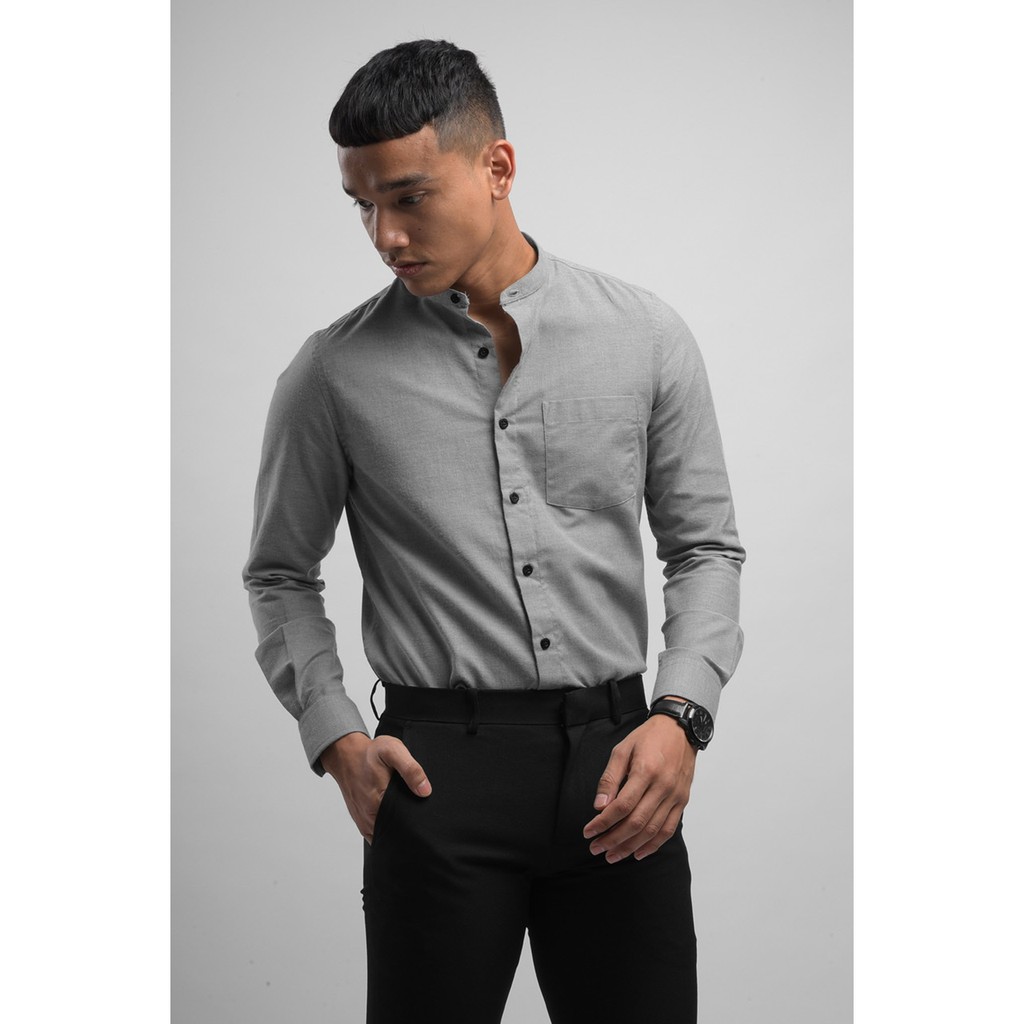 Jual Prepp Studio Wells Long Sleeve Shirt Light Grey | Shopee Indonesia