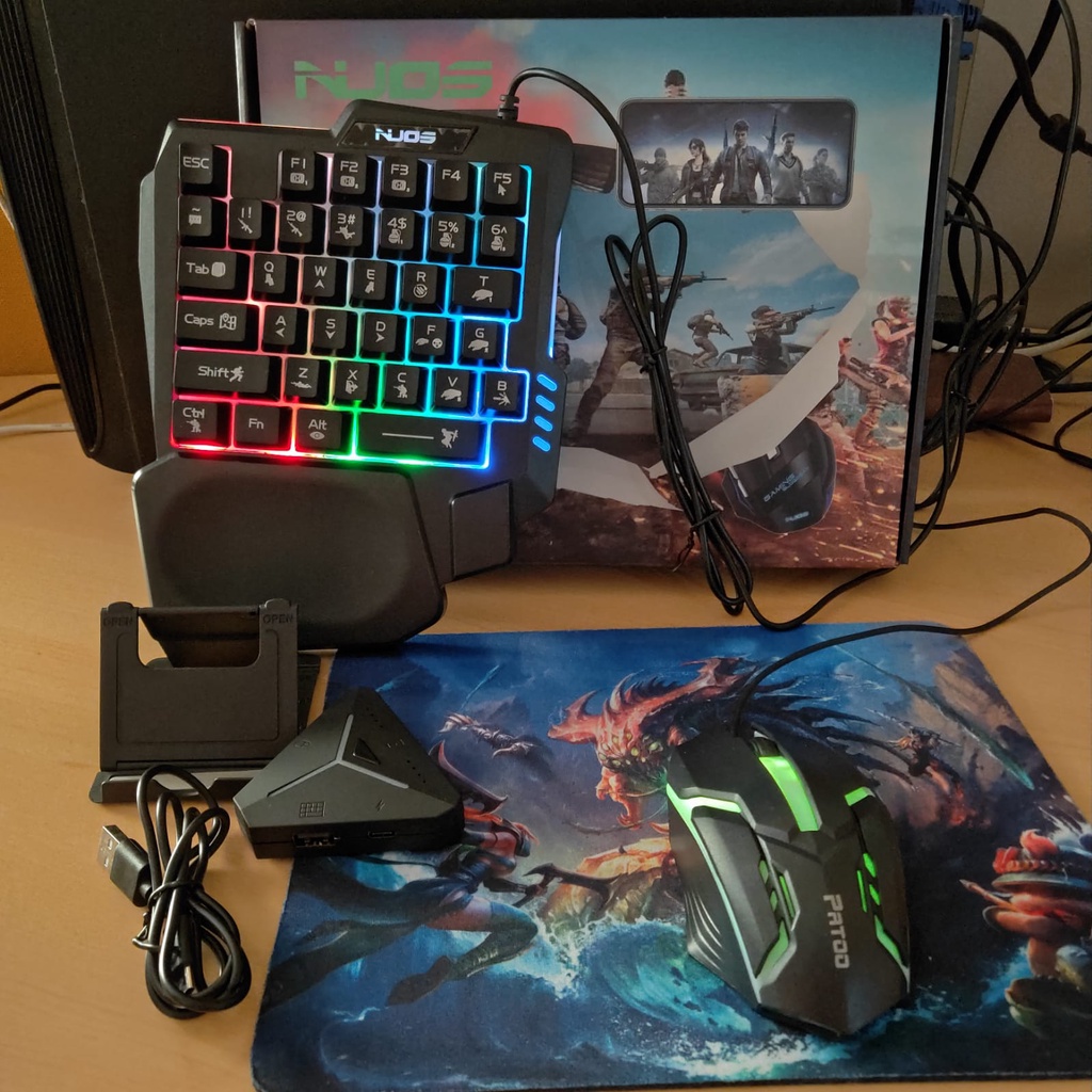 Jual Keyboard Gaming dan Mouse / Single Hand Gaming RGB / Keyboard dan ...