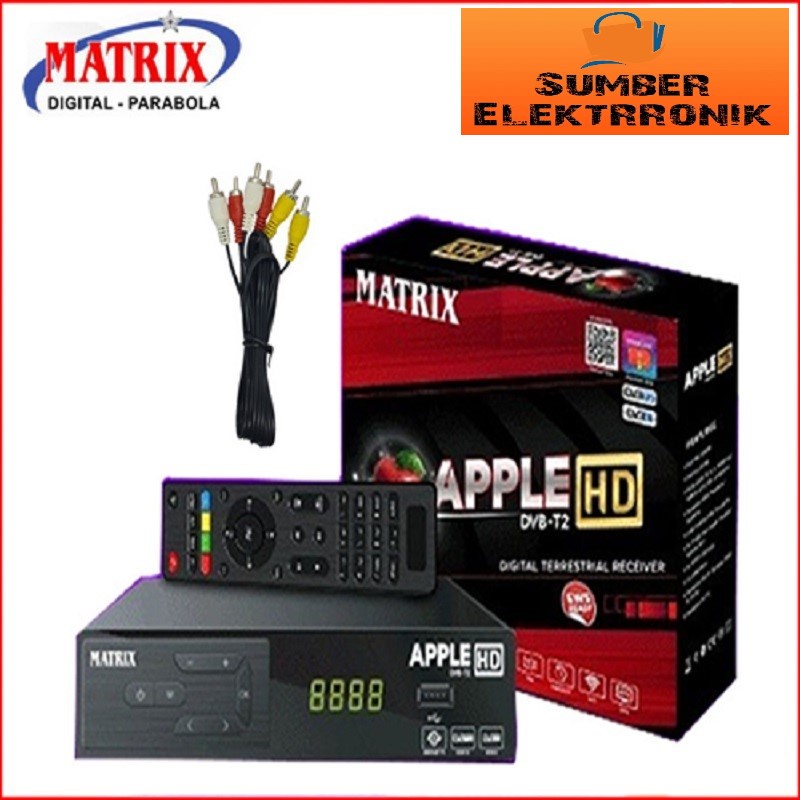 Jual Set Top Box Tv Digital Matrix DVB T2 Apple HD EWS / set top box dvb t2 / set box burger ...