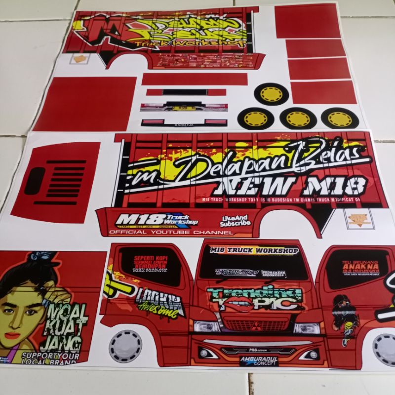Jual Stiker Mobil truk oleng pola stiker Miniatur truck oleng Stiker ...
