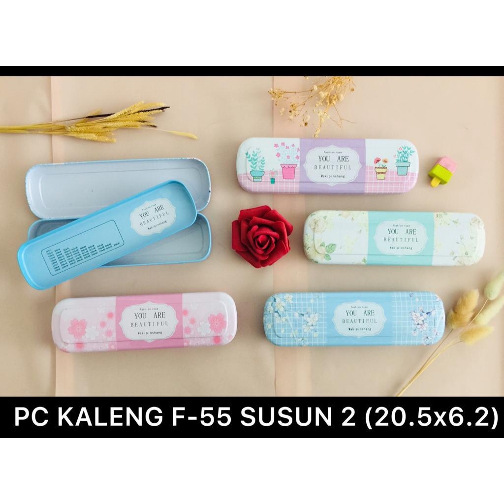 Jual KOTAK PENSIL KALENG KECIL 2 SUSUN MOTIF BUNGA F-55. MURAH | Shopee ...