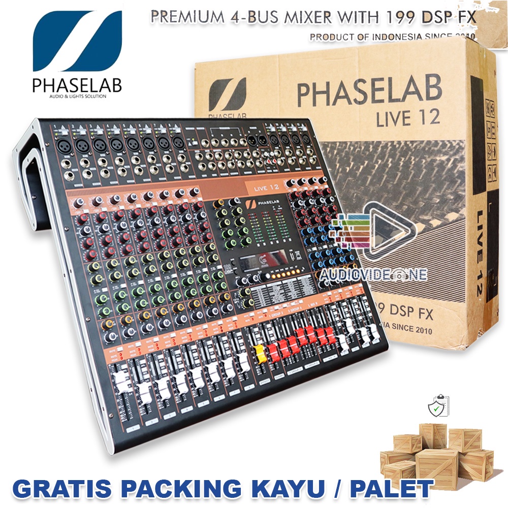 Jual Mixer Phaselab Live 12 Mikser Audio 12 Chanel 4 Sub Grup 5 Aux Phase Lab Original Free ...