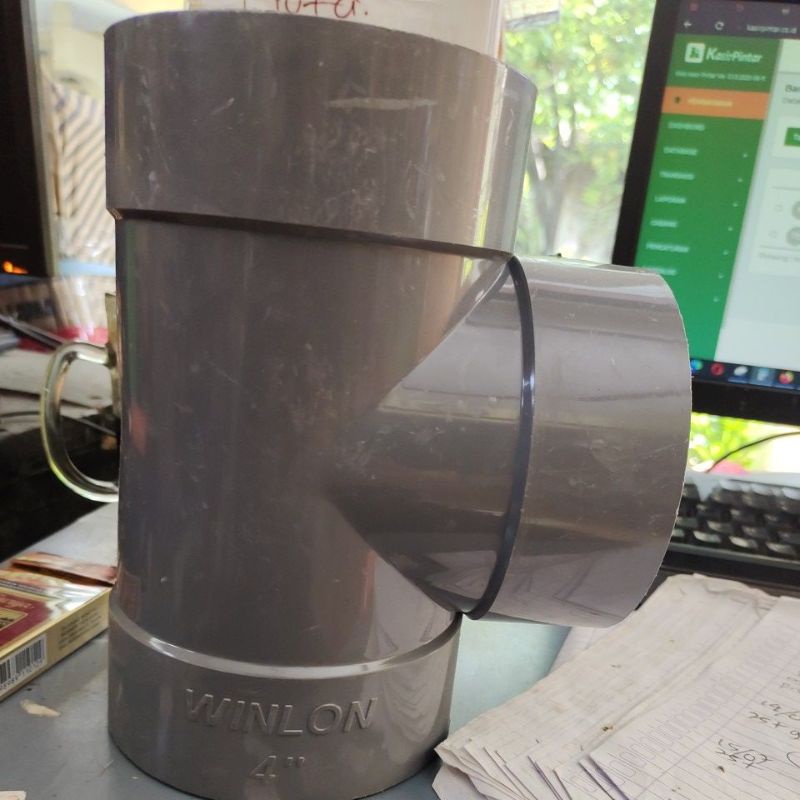 Jual TEE PIPA PVC 4" T TE SAMBUNGAN PARALON WINLON 4 DIM | Shopee Indonesia