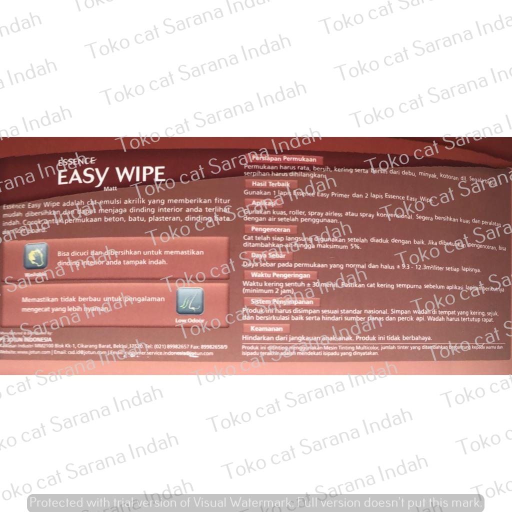 Jual JOTUN ESSENCE EASY WIPE CAT TEMBOK DALAM INTERIOR banyak warna 3.5 LT / 5 KG | Shopee Indonesia