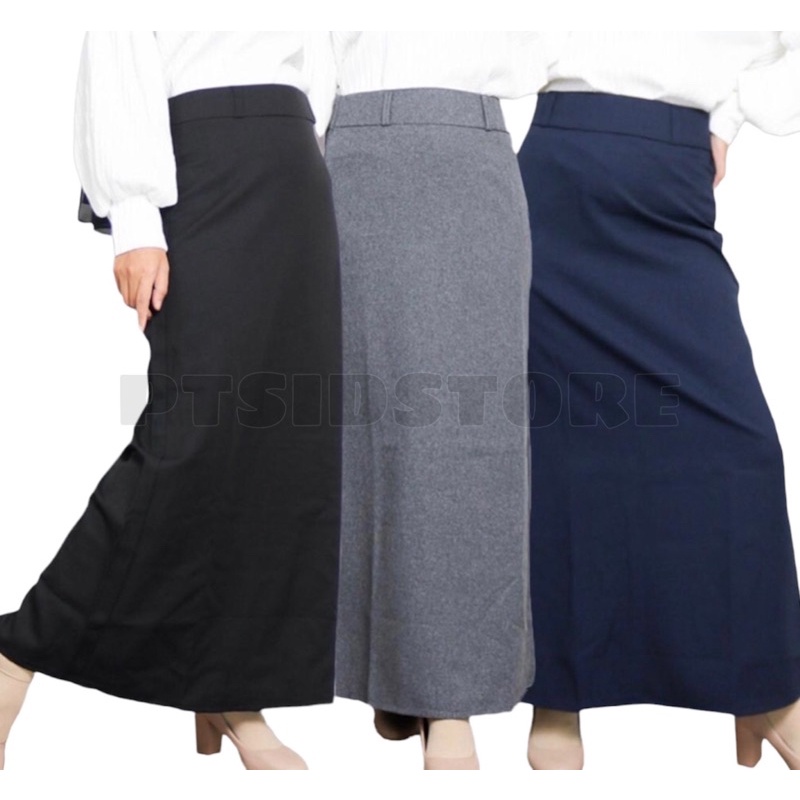 Jual Rok Kerja wanita Panjang Model A Line Maxi Skirt Bahan Gabardin wool Premium Rok Kerja ...