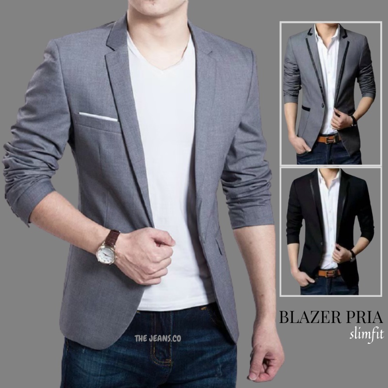 Jual Jas Blezer Pria/ Blazer Cowok Korea/ Semi Jas Pria Keeren/ Blazer ...