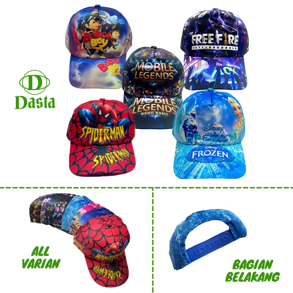 Jual Topi Baseball Anak Karakter Sublim | Freefire, Mobile Legend ...