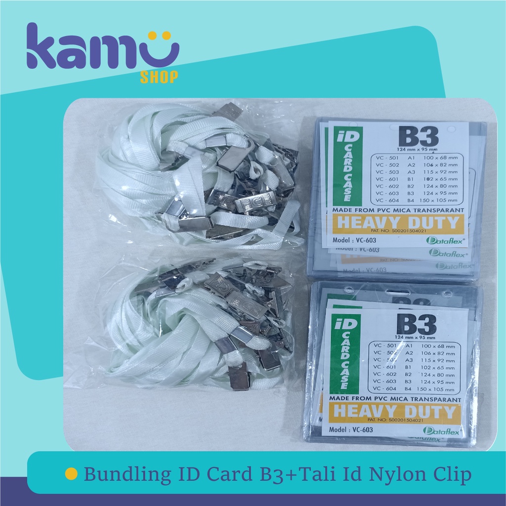 Jual Bundling 40 Pcs ID Card B3 + 40 Pcs Tali ID Card Nylon Clip - NYL ...