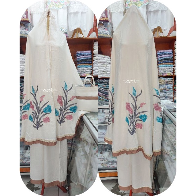 Jual MUKENA BORDIR SUJI TULIP KHAS BUKITTINGGI PADANG | Shopee Indonesia