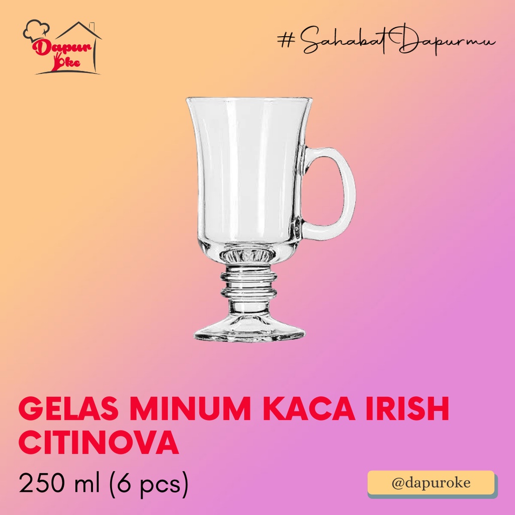 Jual Gelas Minum Kaca Irish Citinova 6 pcs | Shopee Indonesia