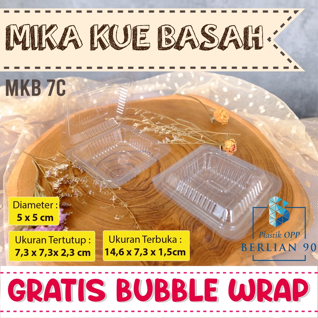 Jual Mika Kue Basah Ukuran 5 x 5 cm Mika Persegi Kecil Mika Plastik ...