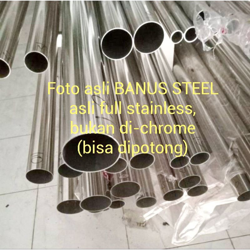 Jual Pipa stainless 4" inch (OD 101,6 mm) tebal 1,5 mm panjang 6 meter pipa stainless ornamen ...