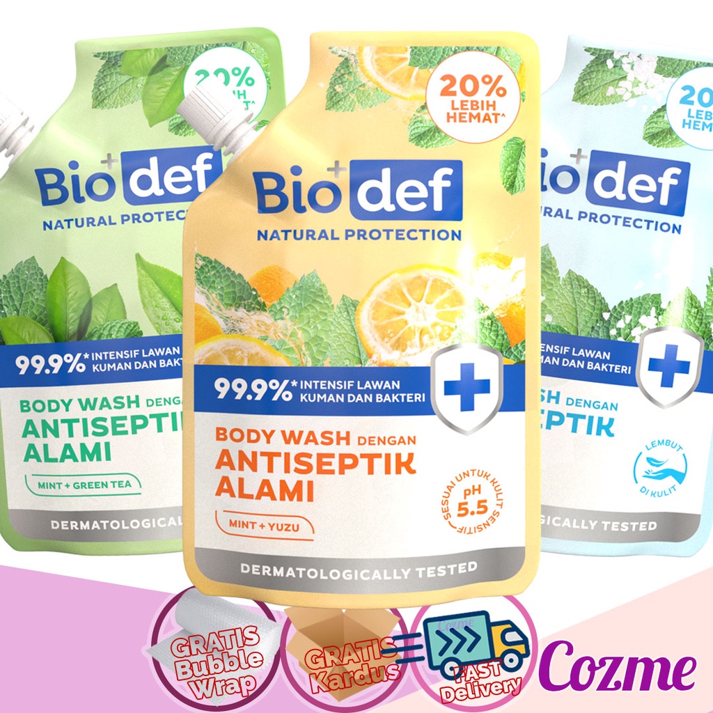 Jual BIODEF Body Wash Antiseptik Alami Mint + Yuzu | Seasalt | Green ...