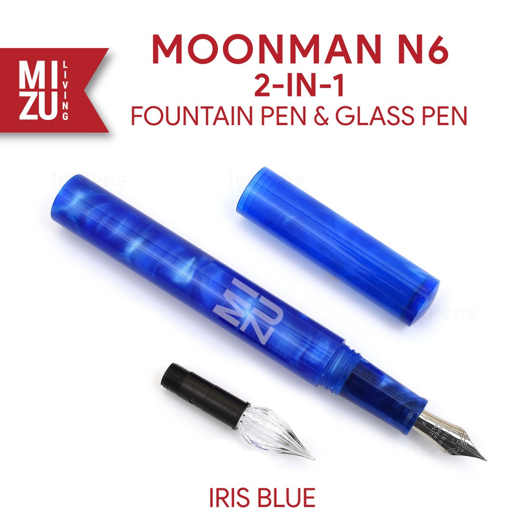 Jual MOONMAN N6 2in1 Resin Fountain Pen & Glass Dip Pen Stainless Steel ...