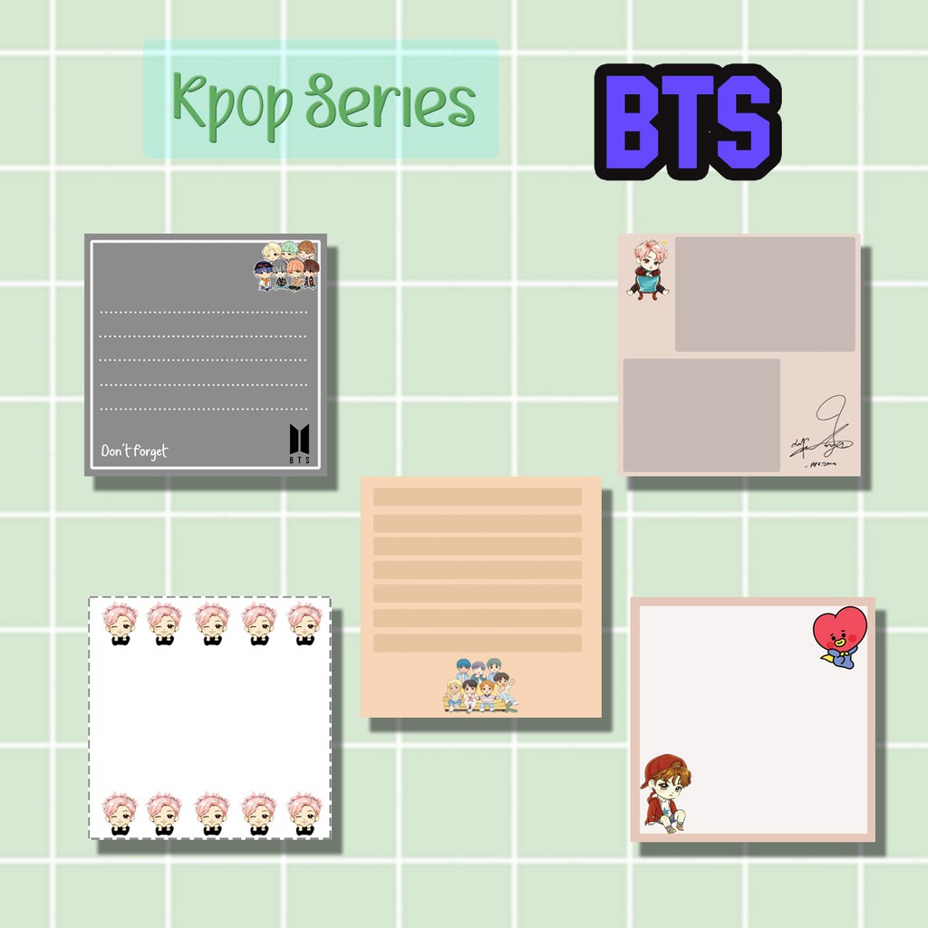 Jual Memo pad Kpop BTS Memo Print Korea | Shopee Indonesia