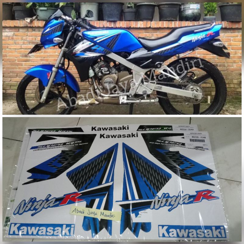 Jual STRIPING LIS STIKER BODY KAWASAKI NINJA R BIRU 2013 2014 ASLI ...