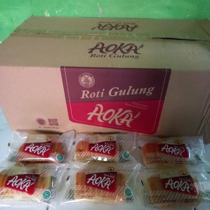 Jual roti gulung aoka rasa keju 1 dus | Shopee Indonesia