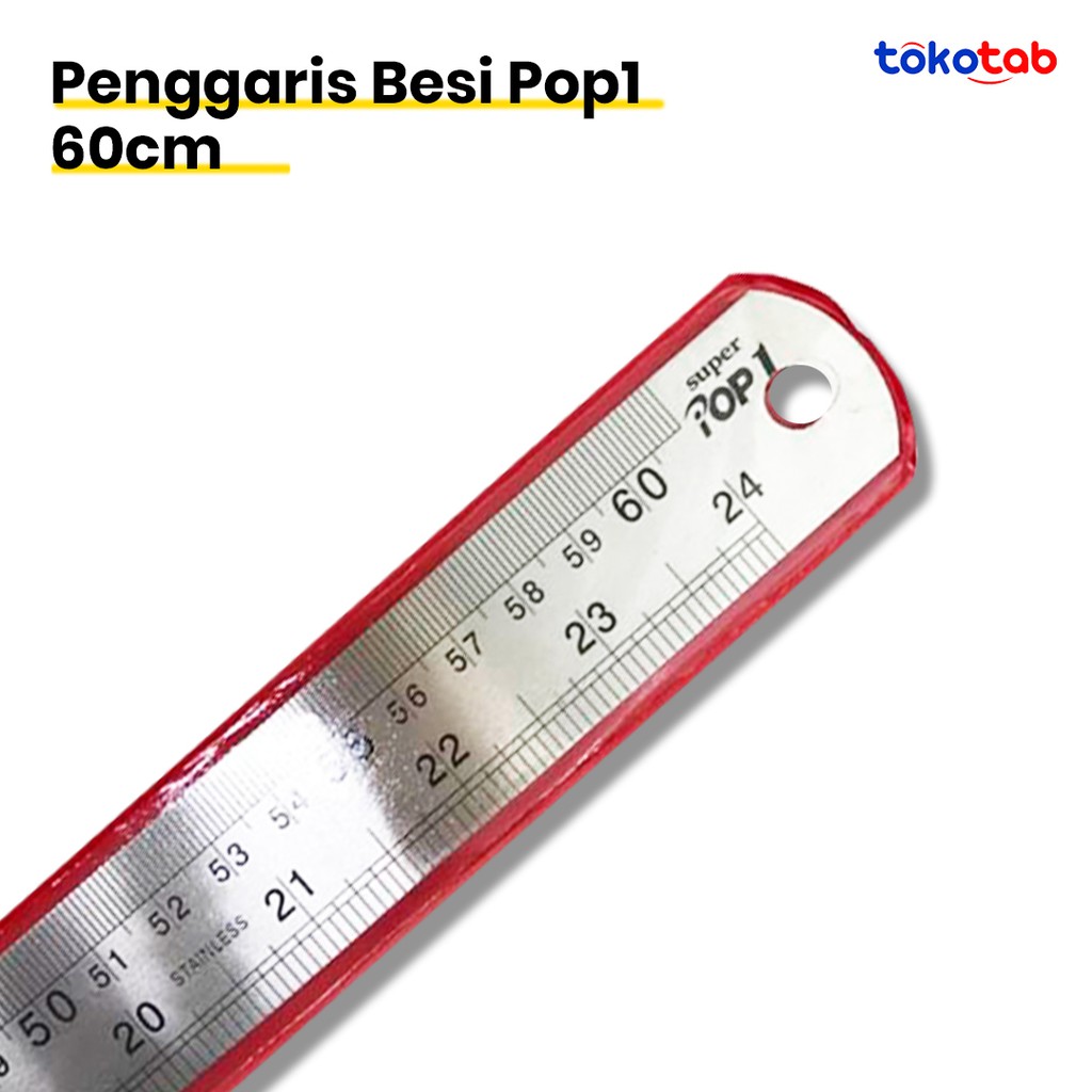 Jual Penggaris Mistar Besi Stainlees Steel POP1 60cm | Shopee Indonesia