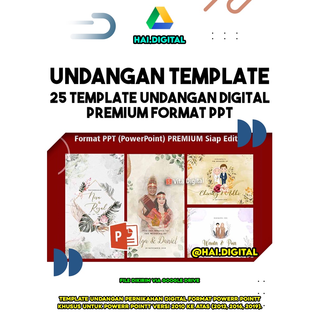 Jual Template Undangan Digital Premuim Video Format PPT | Shopee Indonesia