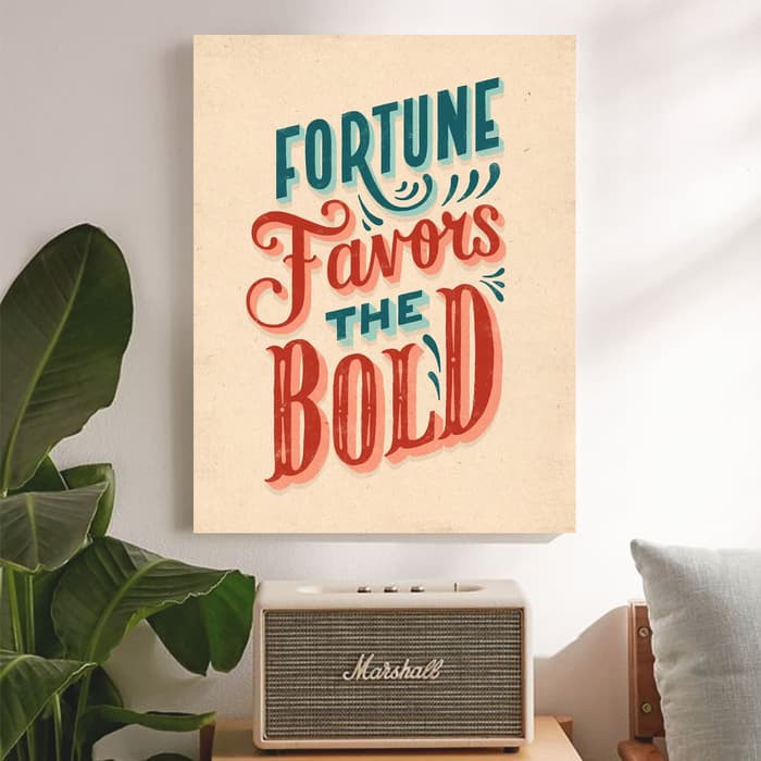Jual "Fortune Favors The Bold" Poster Kayu (30x22) | Shopee Indonesia