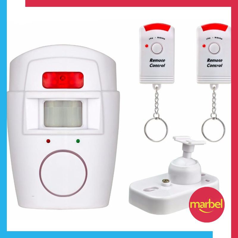Jual Alarm Anti Maling Otomatis Sensor Gerak Infrared PIR 2 Remote ...