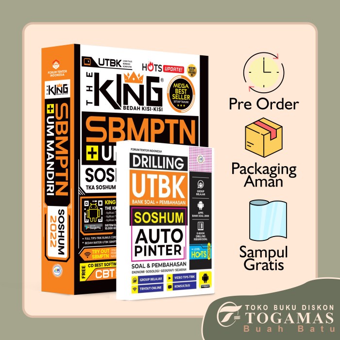 Jual THE KING SBMPTN SOSHUM SAINTEK UTBK 2022 ORIGINAL - SOS UTBK | Shopee Indonesia