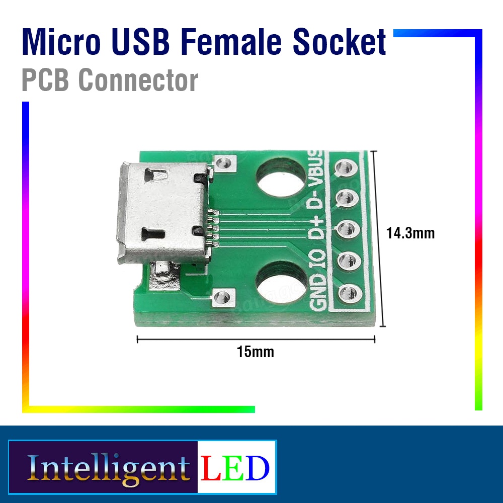 Jual Micro Usb Female Socket Pcb Connector To 5 Pin Dip Shopee Indonesia