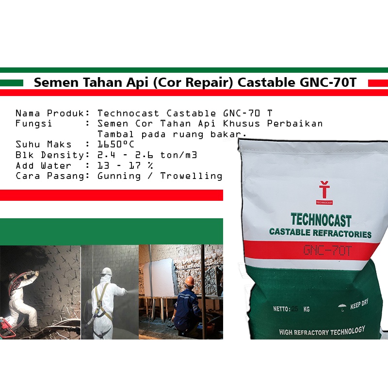 Jual 25Kg Semen Tahan Api GNC-70T (Repair Cor) | Shopee Indonesia