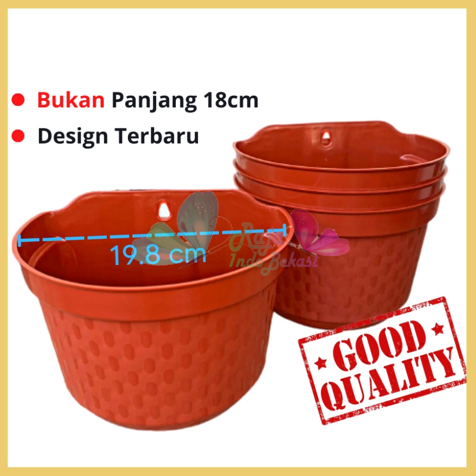 Jual Pot Dinding Cantol Hafa 20 Cm Merah BataTerracota Merah Coklat Pot ...