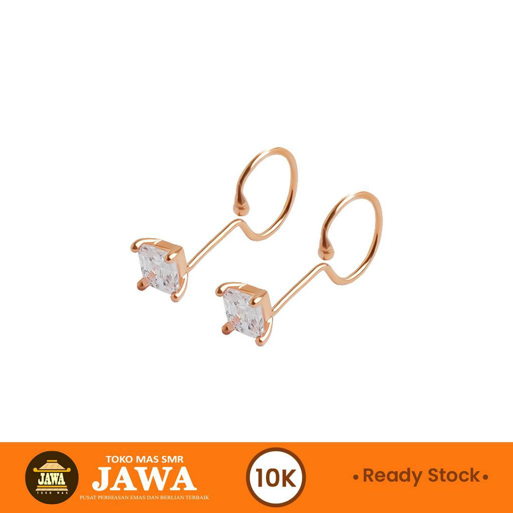 Jual Anting Emas Squaretha Kadar 10K Toko Mas Jawa | Shopee Indonesia