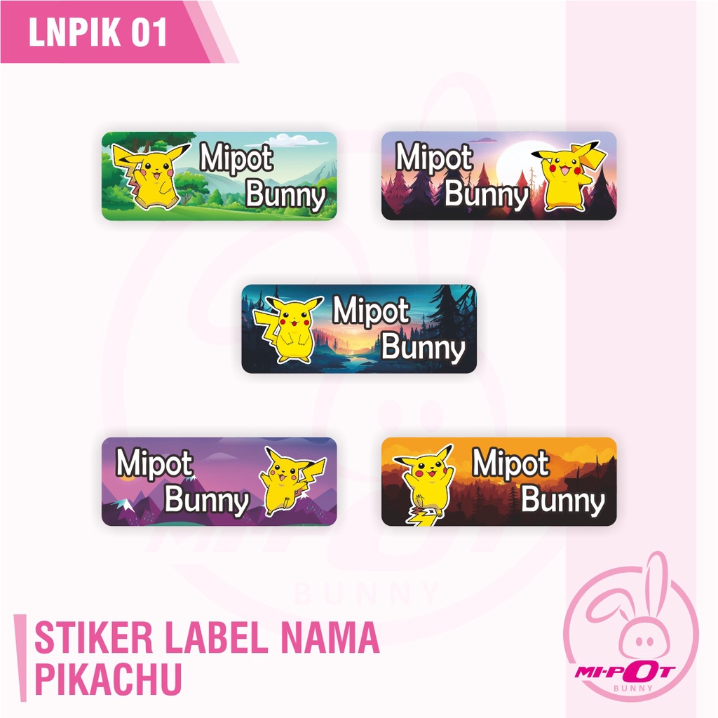 Jual STIKER LABEL NAMA - PIKACHU 01 | Shopee Indonesia