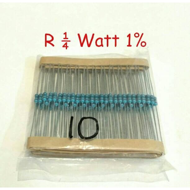 Jual 50Pcs Resistor 10 ohm Metalfilm 1 persen 1/4 Watt | Shopee Indonesia