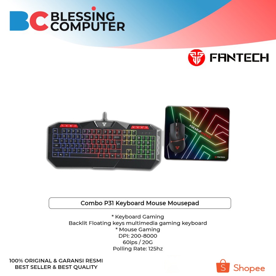 Jual Mouse Fantech P31 Gaming SET COMBO / Combo P31 Keyboard Mouse ...