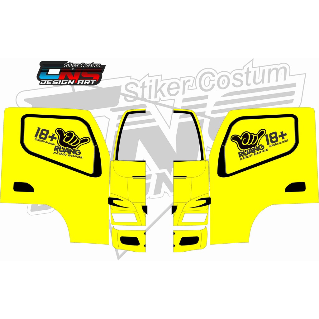 Jual sticker / stiker decal kaca canter bahan one way tembus pandang ...