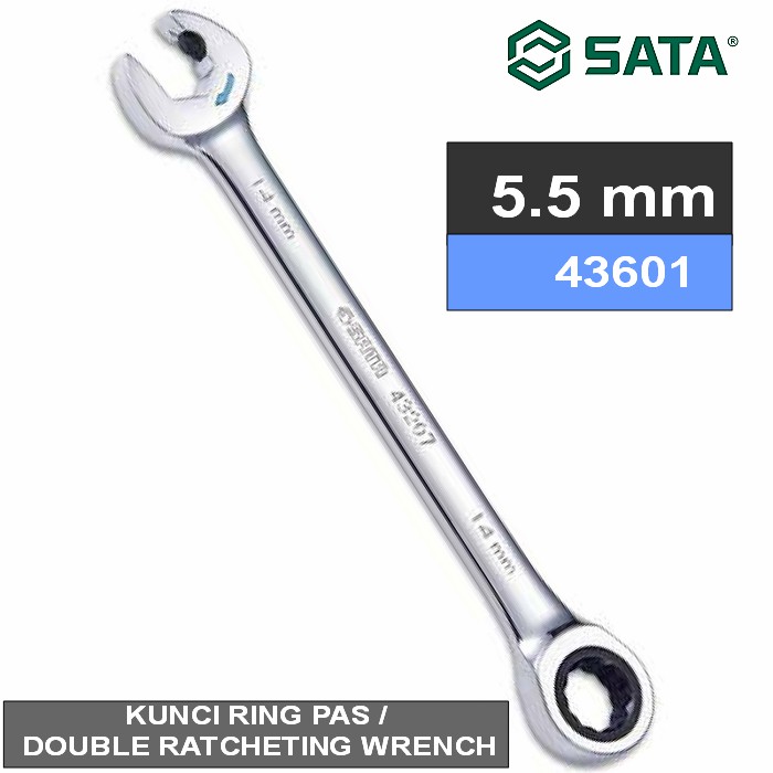 Jual KUNCI RING PAS 43601 COMBINATION DOUBLE RATCHETING WRENCH 5.5MM ...