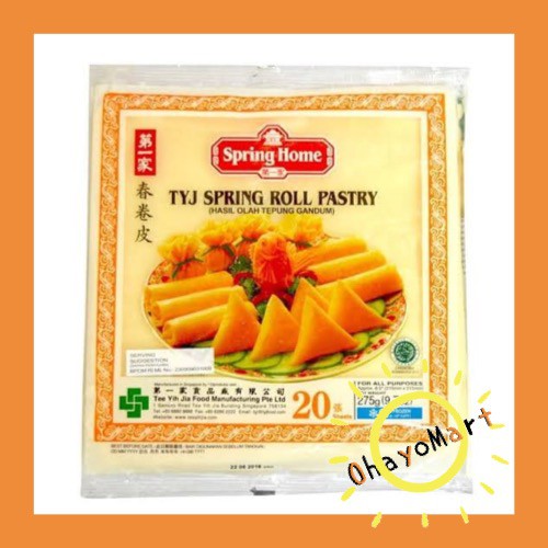 Jual TYJ Spring Roll Pastry / Kulit Lumpia/ Spring roll Skins 20sheets ...