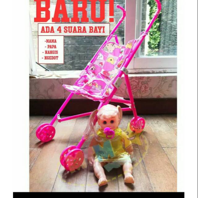 Jual MAINAN TROLY BAYI PLUS BONEKA CANTIK SUARA BAYI | Shopee Indonesia