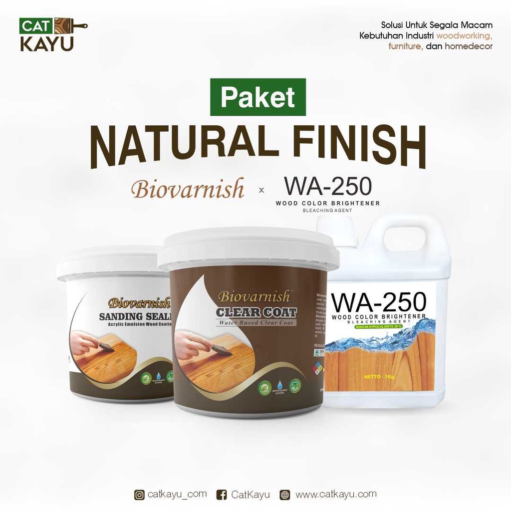 Jual Paket Biovarnish Natural Finish Meratakan Warna Kayu Anti Doreng ...