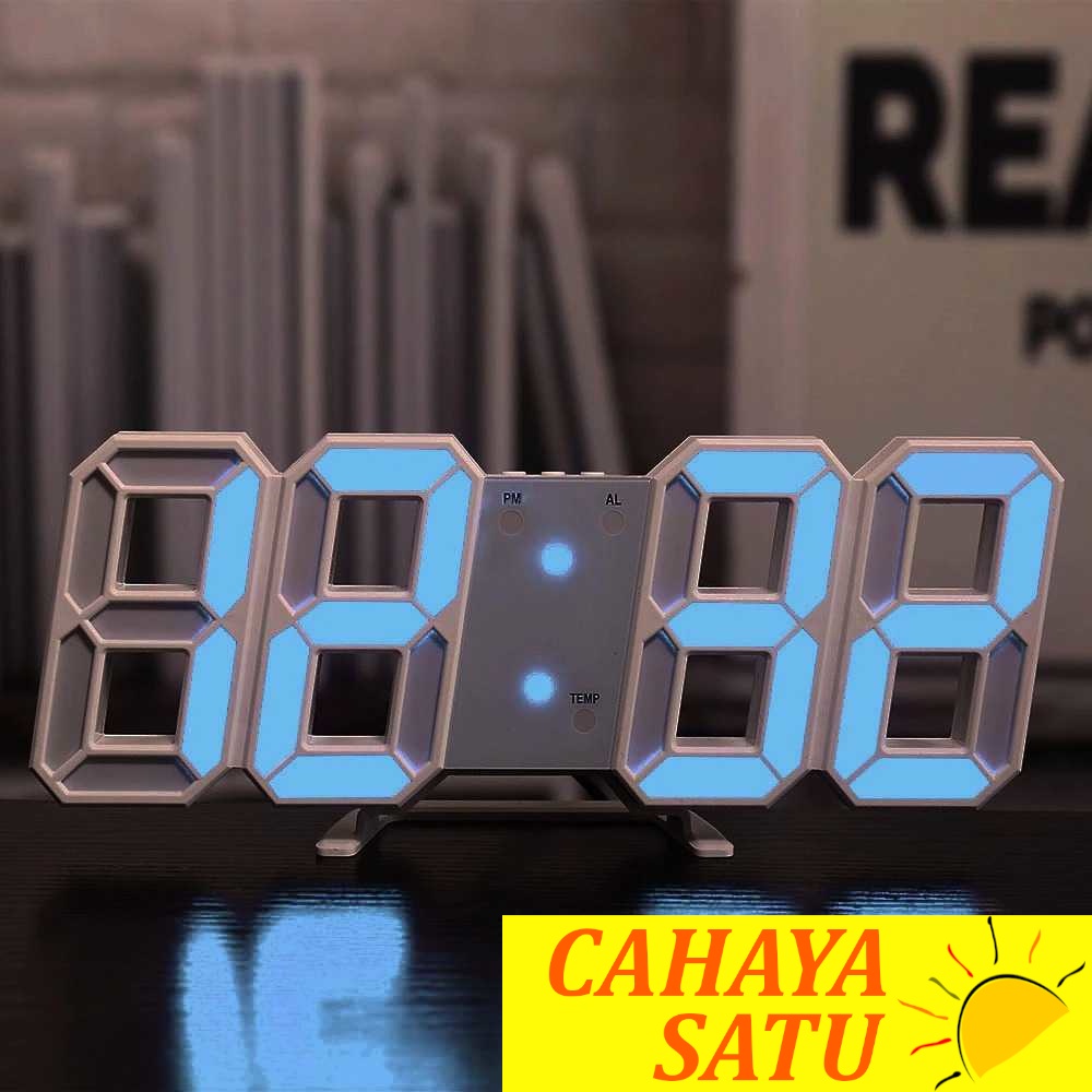 Jual Jam 3D Dinding Digital / Jam Meja Digital Alarm Clock Wall Modern ...