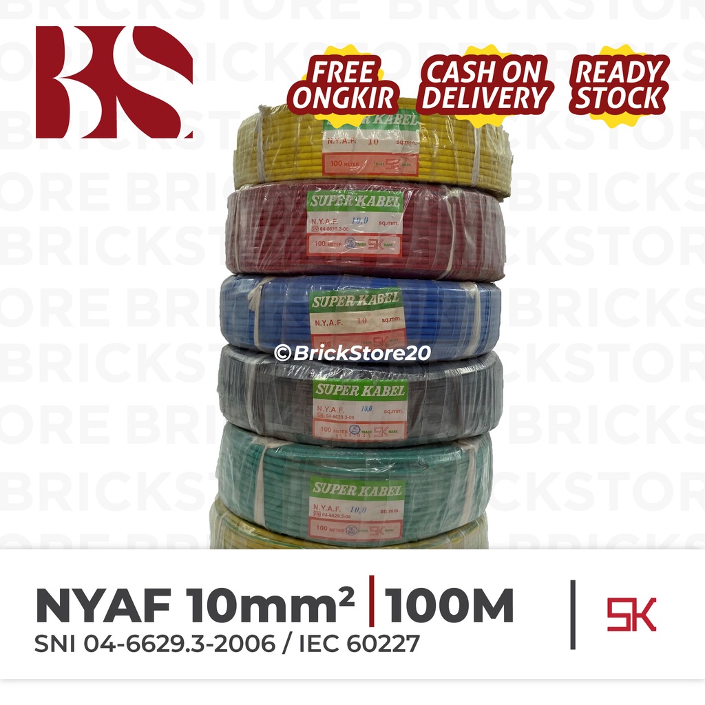 Jual Kabel Super NYAF 10 mm NYAF 10 NYAF 10 AF 10 AF 10 SQMM 10mm SNI | Shopee Indonesia