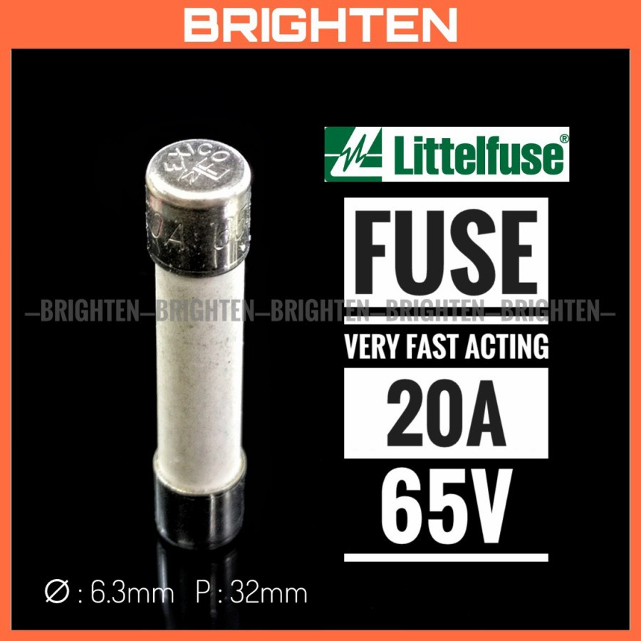 Jual Fuse axial Very Fast Acting LITTELFUSE 20A 65V 322 Series - 32mm ...