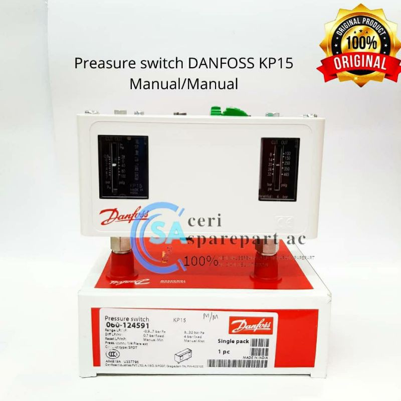 Jual DANFOSS PRESSURE SWITCH KP 15 HPLP 060-124591 (MANUAL) | Shopee ...